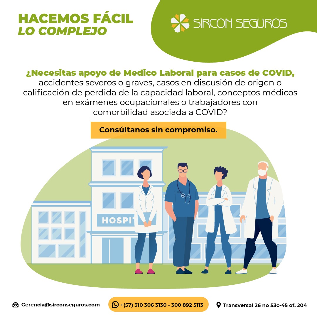 Apoyo de medico laboral para casos covid-19 - Sircon Seguros